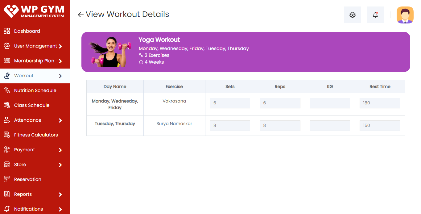 Gym management system - Documentation